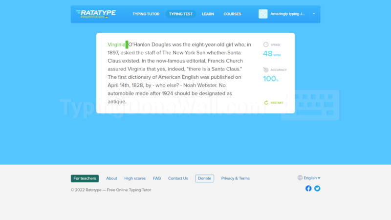 Ratatype Typing Test