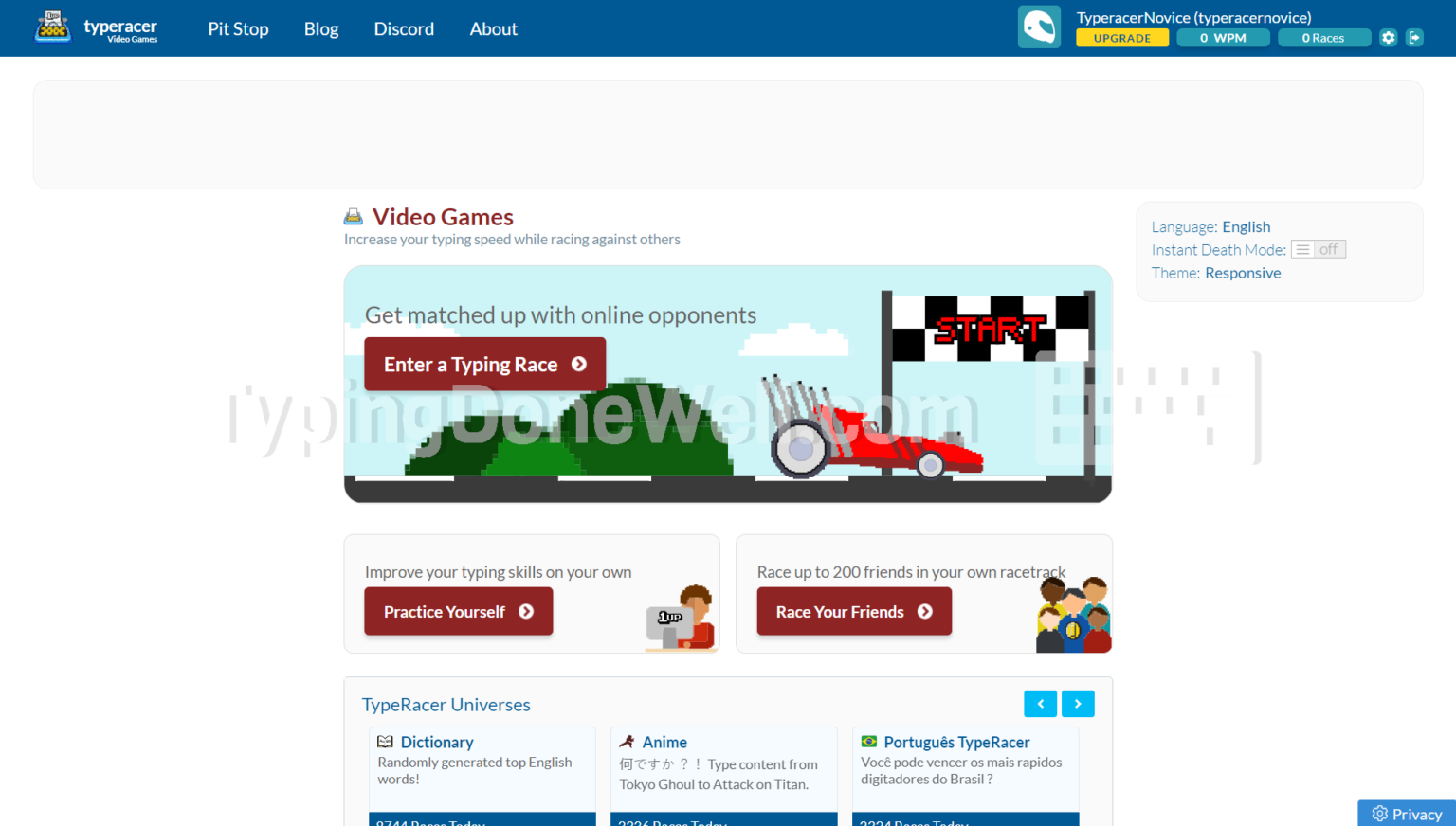 How to use TypeRacer? (with photos + extra database access ...