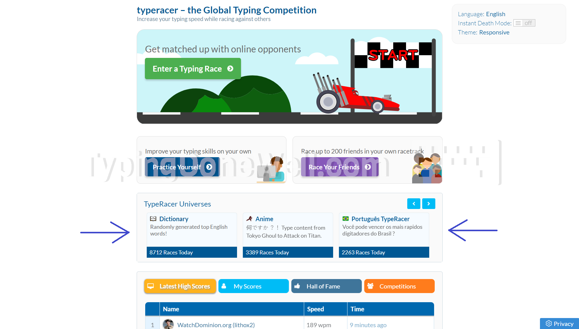 How to use TypeRacer? (with photos + extra database access ...