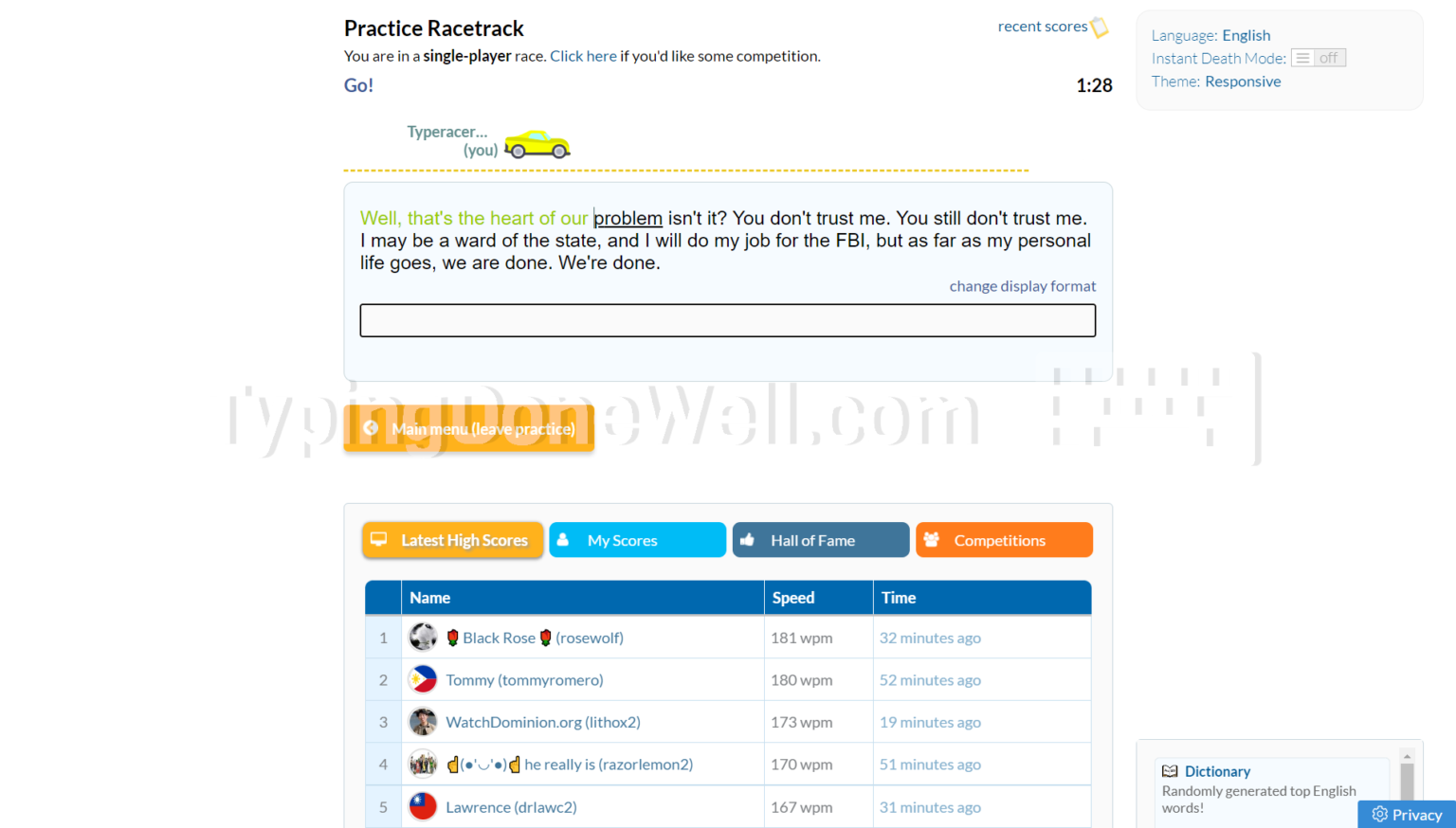 How to use TypeRacer? (with photos + extra database access ...