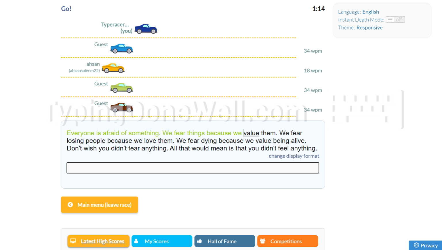 How to use TypeRacer? (with photos + extra database access ...